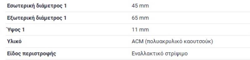 ΤΣΙΜΟΥΧΑ ΔΙΑΦΟΡΙΚΟΥ 45X65X11 W114/8 W115 W123 W124 ΣΕΝΤΑΝ E-CLASS W124 ...